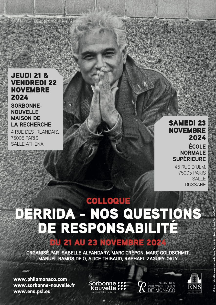 Derrida - Nos questions de responsabilité - Philomonaco